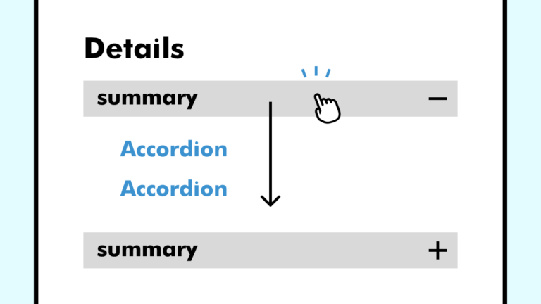 details / summaryで作るアコーディオンアニメーション | ぶろぐみ